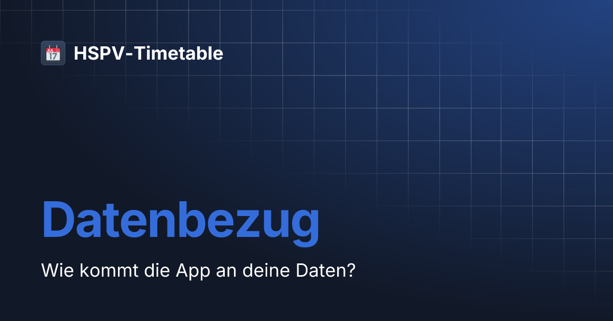Datenbezug | HSPV-Timetable