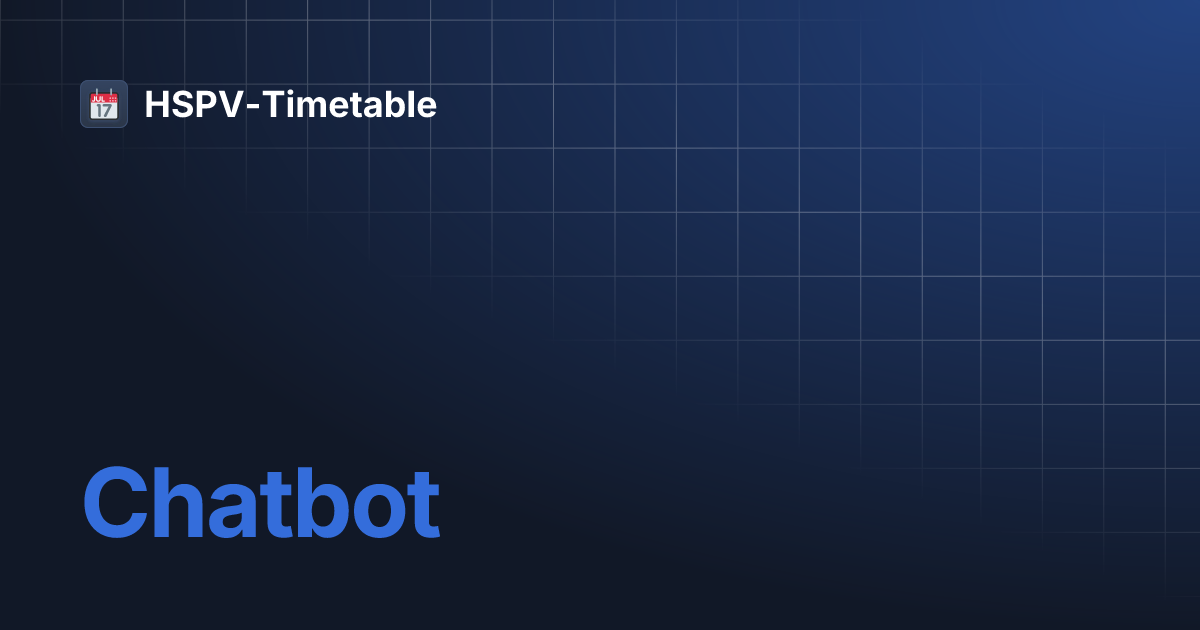 Chatbot | HSPV-Timetable